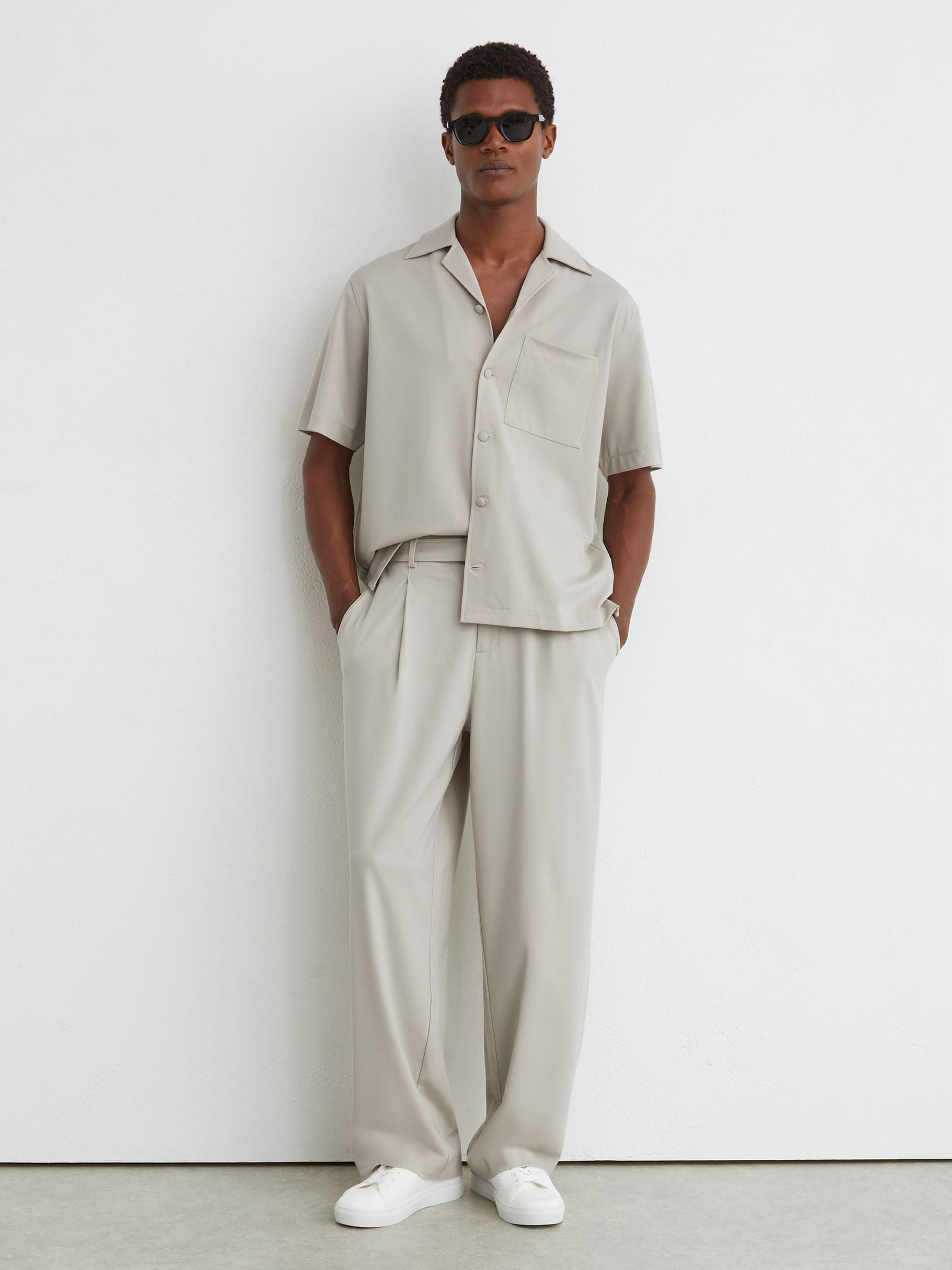 REISS russo cuban-collar short-sleeve shirt